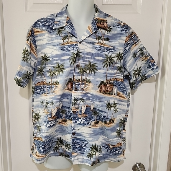 RJC | Shirts | Vintage Rjc Hawaiian Shirt Beach Scene Made In Hawaii ...